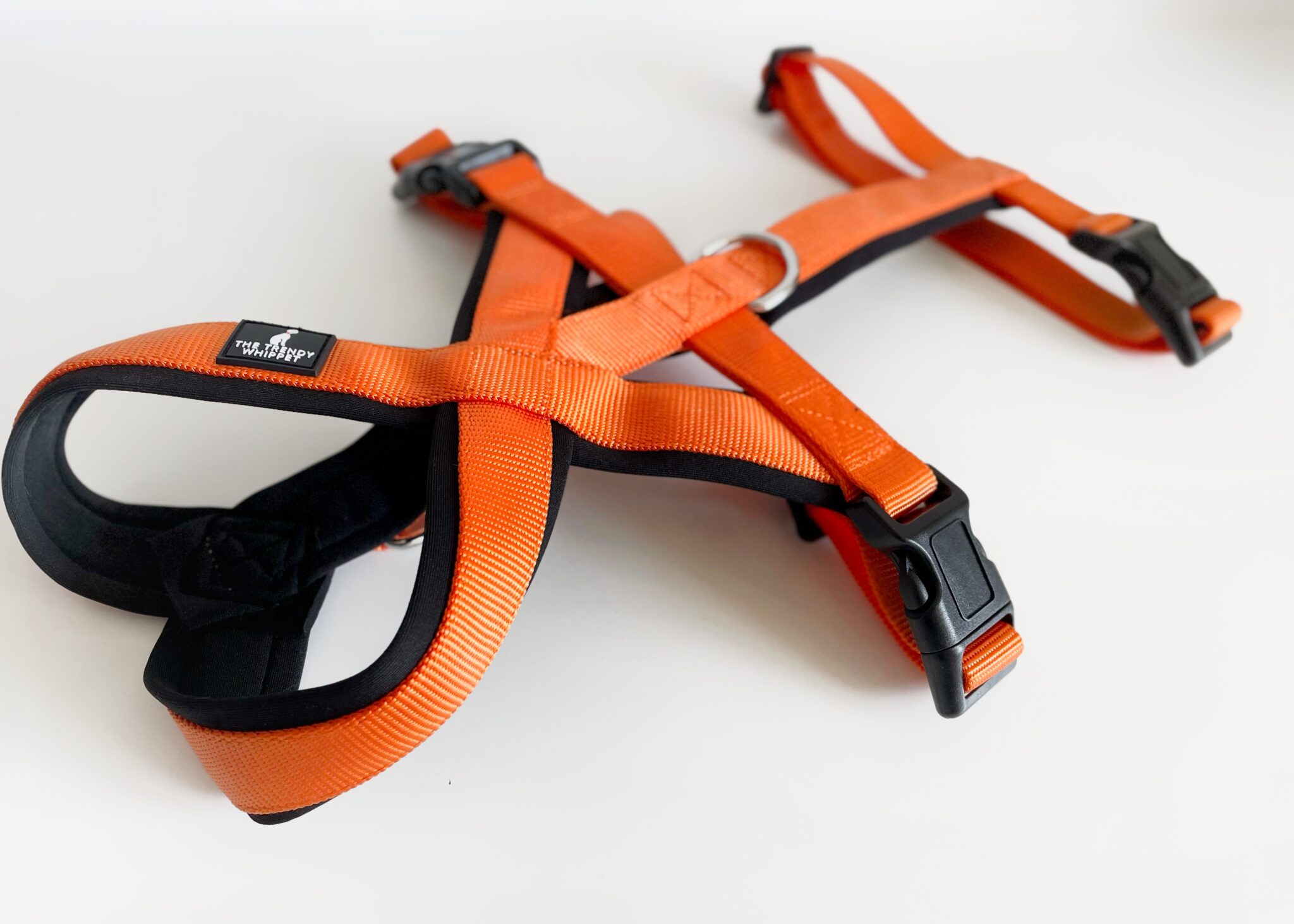 Orange Triple Strap 2 Point Whippet Greyhound Harness | Italian Lurcher