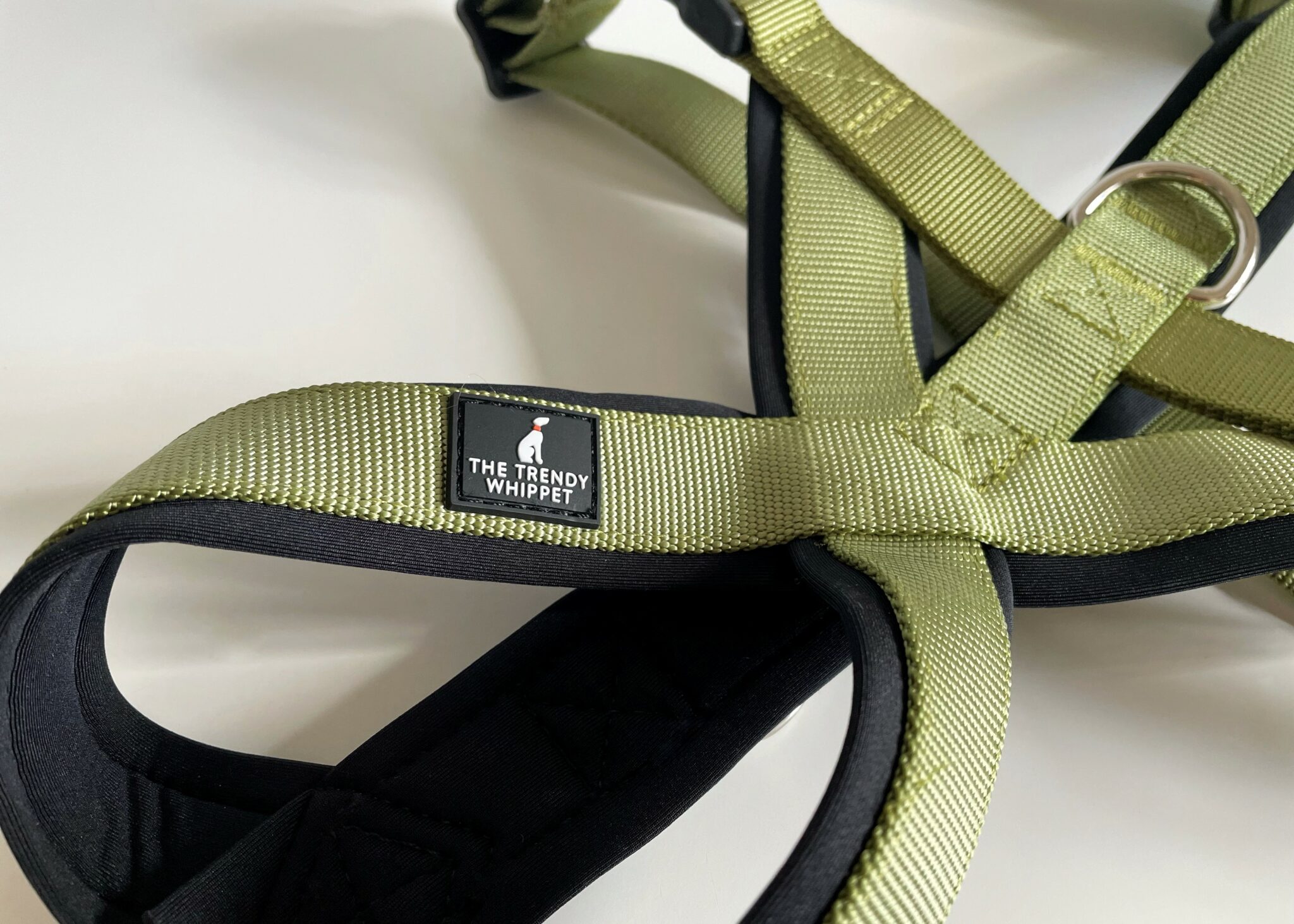Olive Triple Strap 2 Point Whippet Greyhound Harness | Italian Lurcher